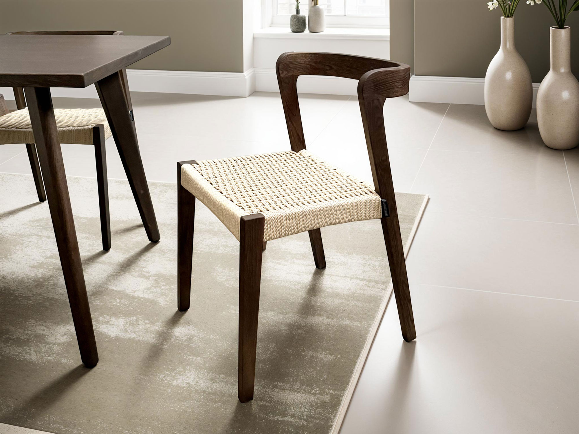 Dark Solid Oak Scandinavian Dining Chair | Grain & Frame